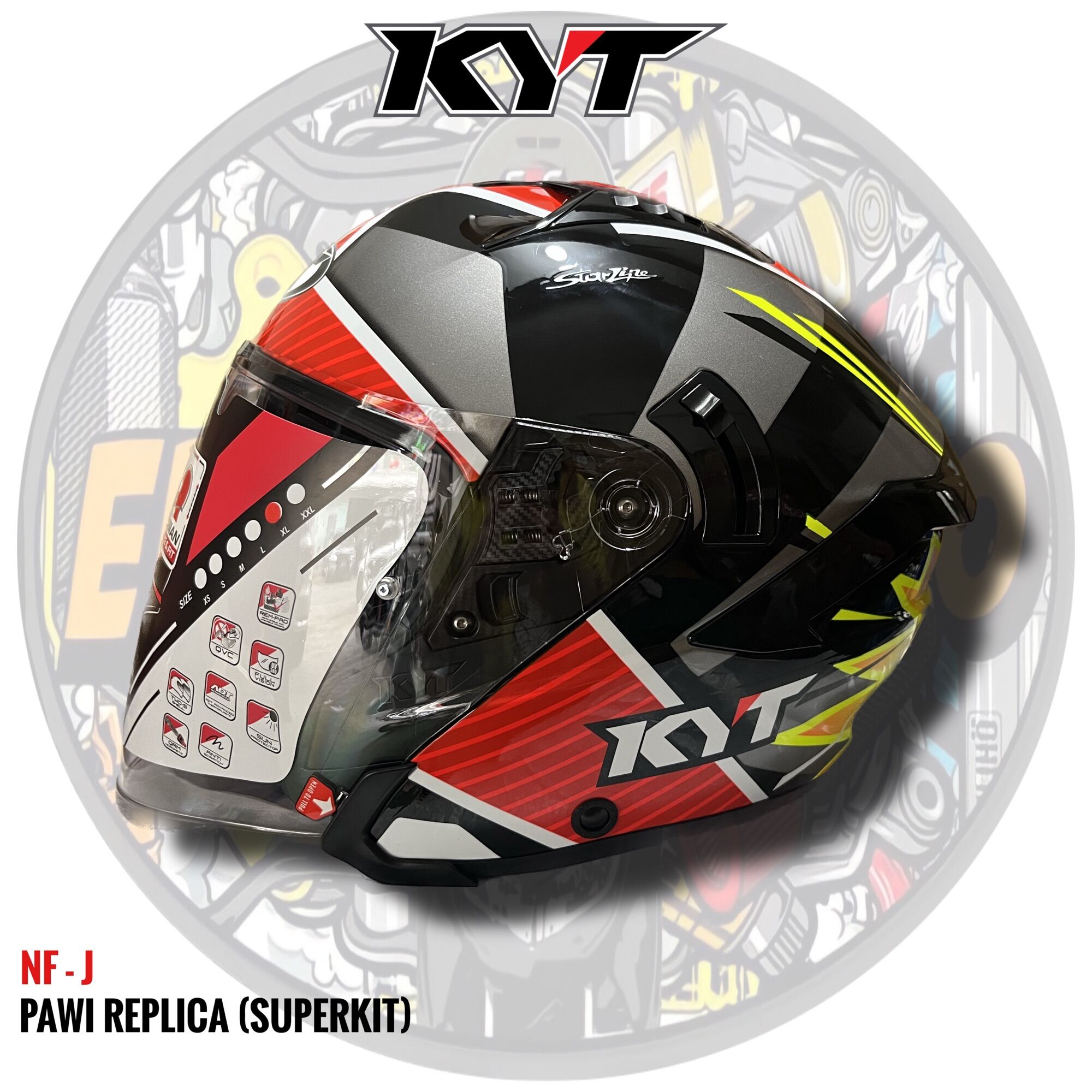 kyt nfj half face dual visor helmet | Lazada PH