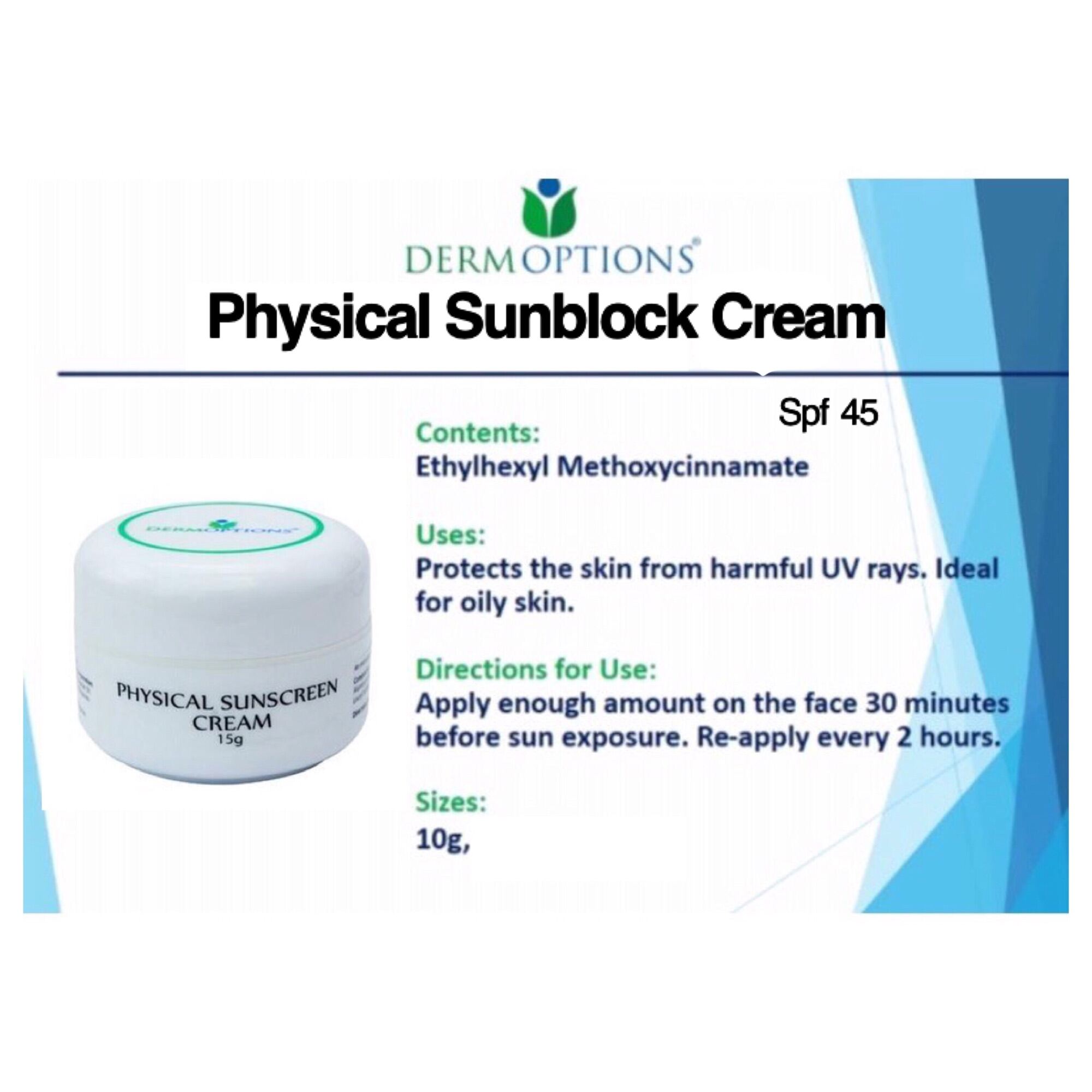 Derm Option Physical Sunblock/Sunscreen Cream | Lazada PH