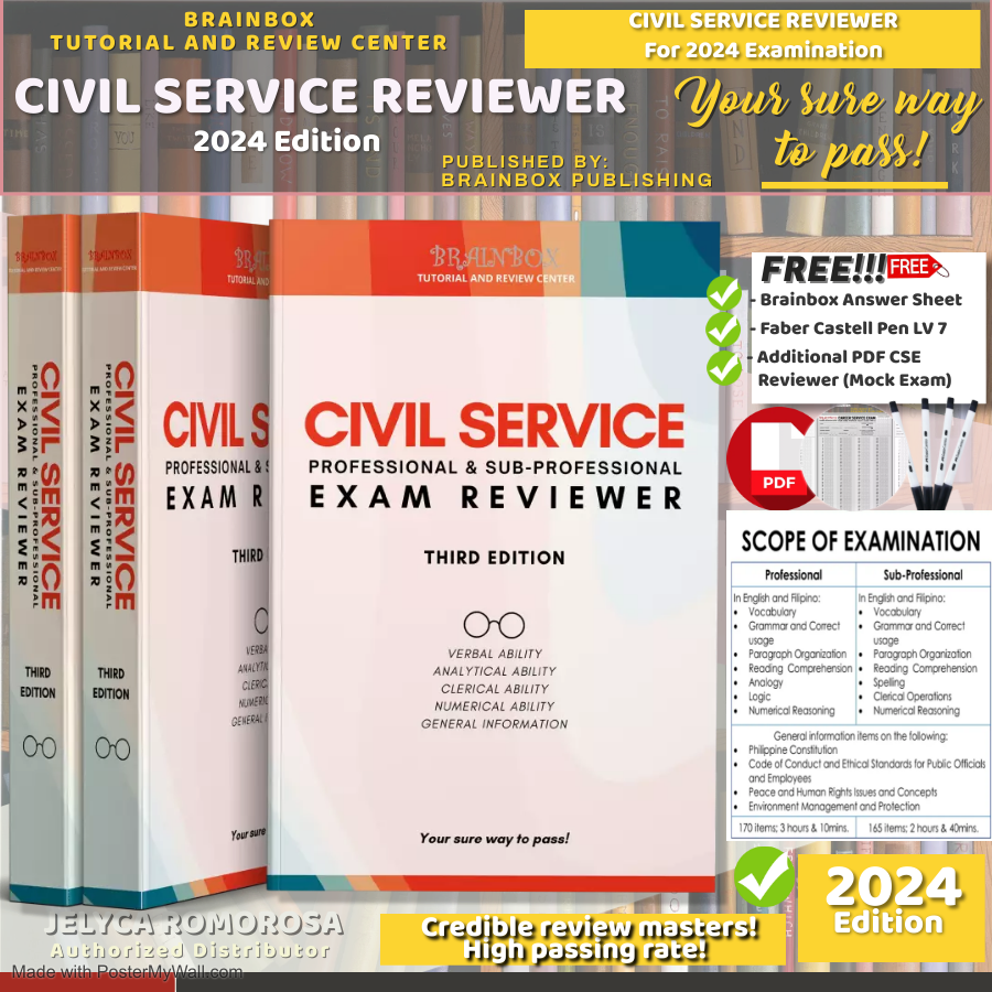 Brainbox Civil Service Reviewer - 3rd Edition (For 2024 Examination ...