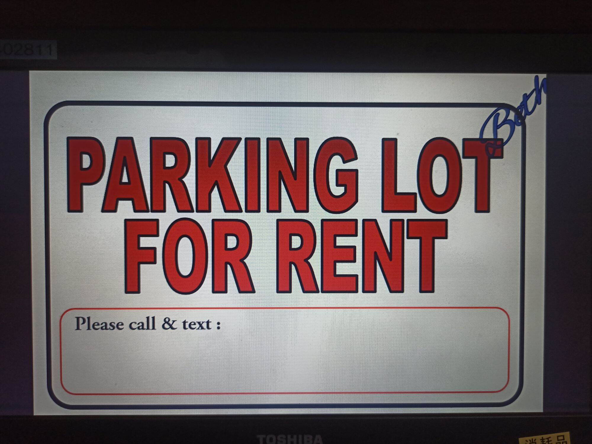 Parking Lot for Rent Signage PVC Plastic (Like ID) 7.8x11 inches. For ...