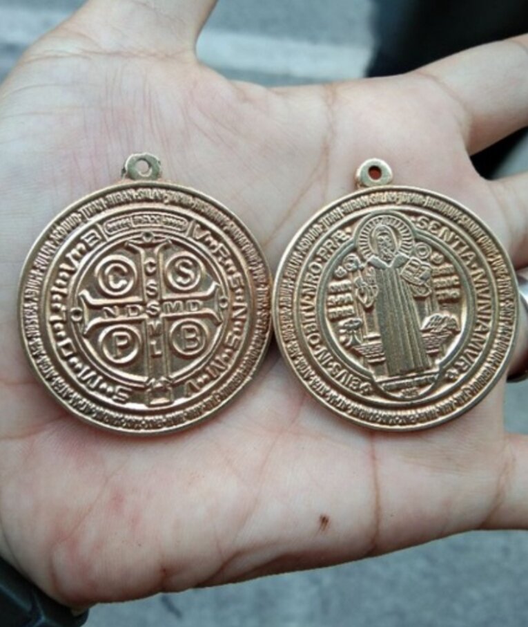 ENGRAVED ST.BENEDICT most powerful medallion | Lazada PH