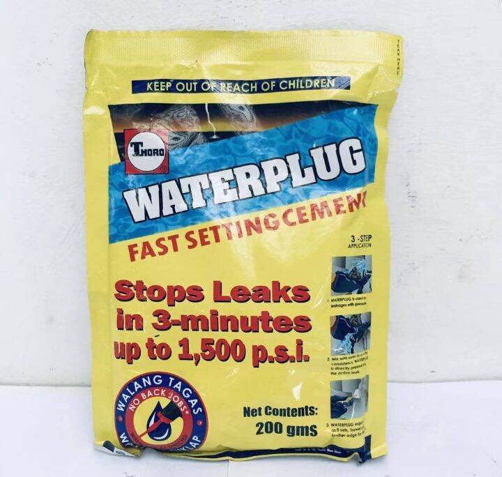 WATERPLUG FAST SETTING CEMENT PANGTAPAL SA BUTAS NG PADER (200G, 1LITER ...