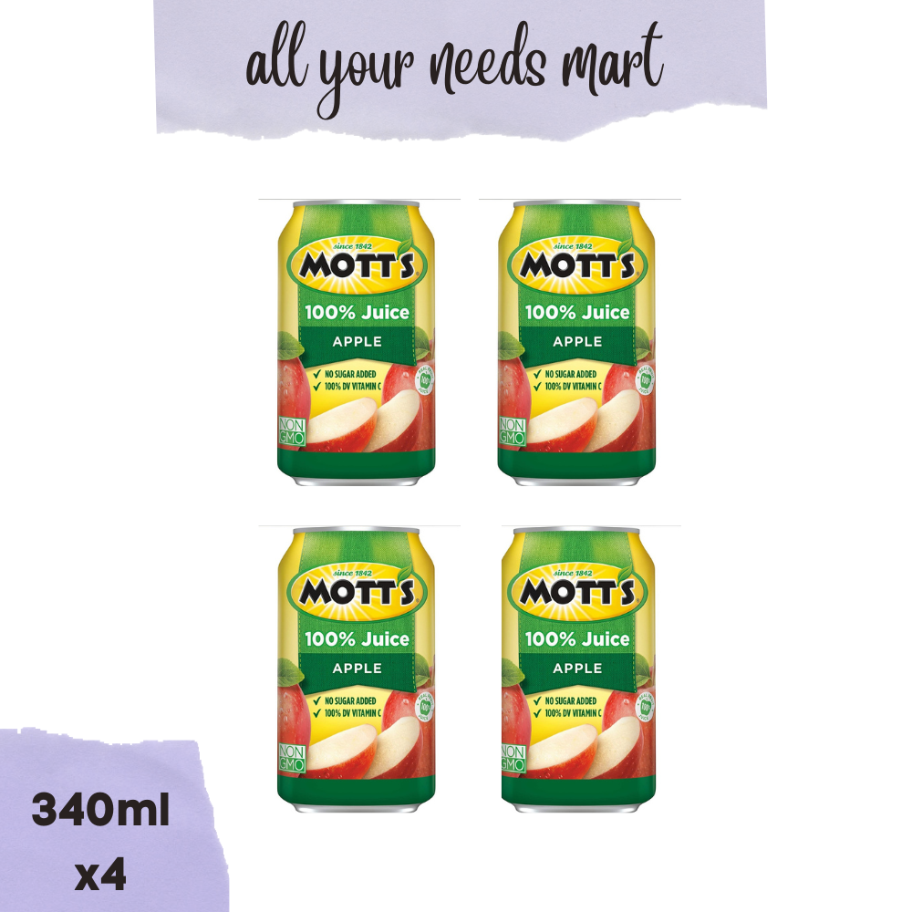 Mott's 100% Apple Juice, 340ml x 4 | Lazada PH