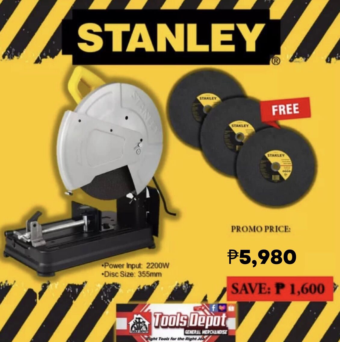 STANLEY CUT OFF MACHINE WITH FREE 3PCS CUT OFF WHEEL | Lazada PH