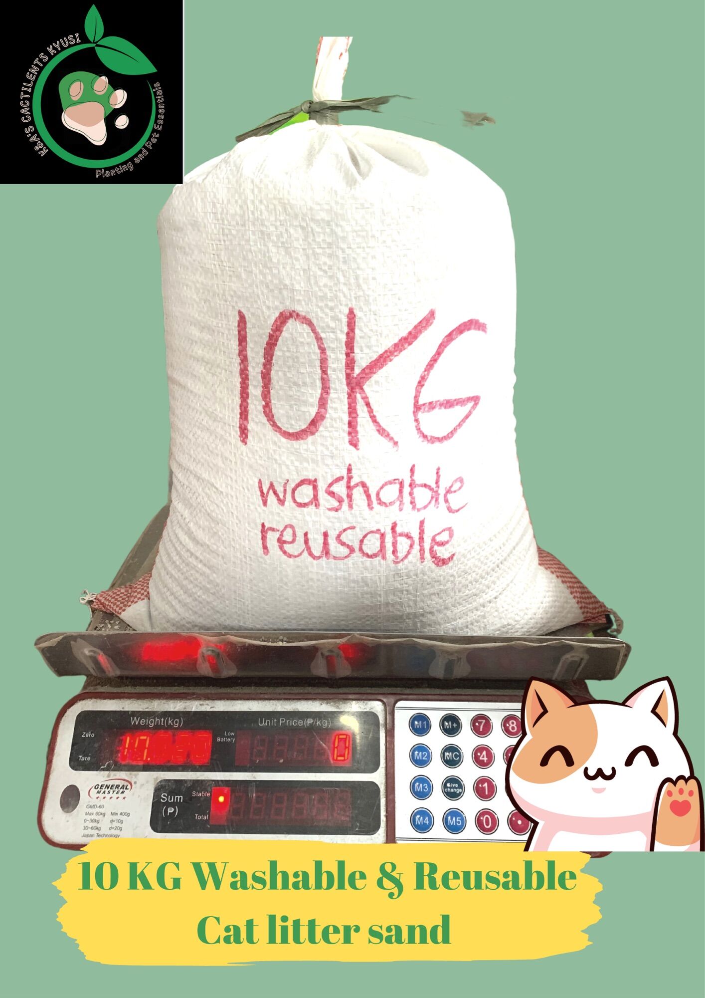 WASHABLE AND REUSABLE CAT LITTER SAND 10KG | Lazada PH