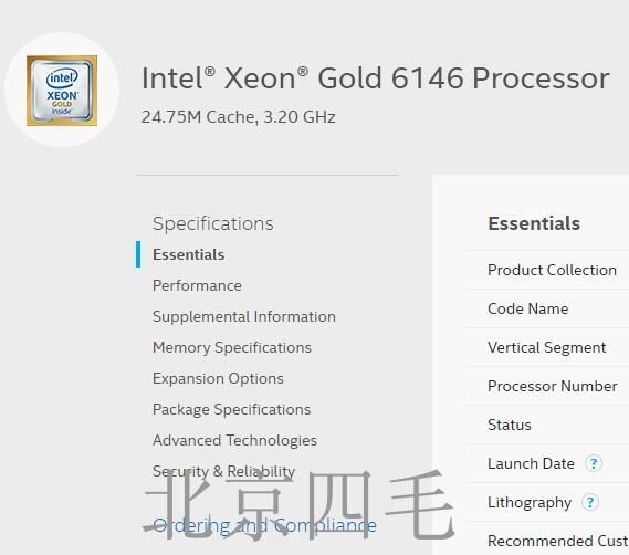 Ntel®Xeon®Gold 6146 CPU Official Version Clock Speed 6134G 12-Core 24 ...