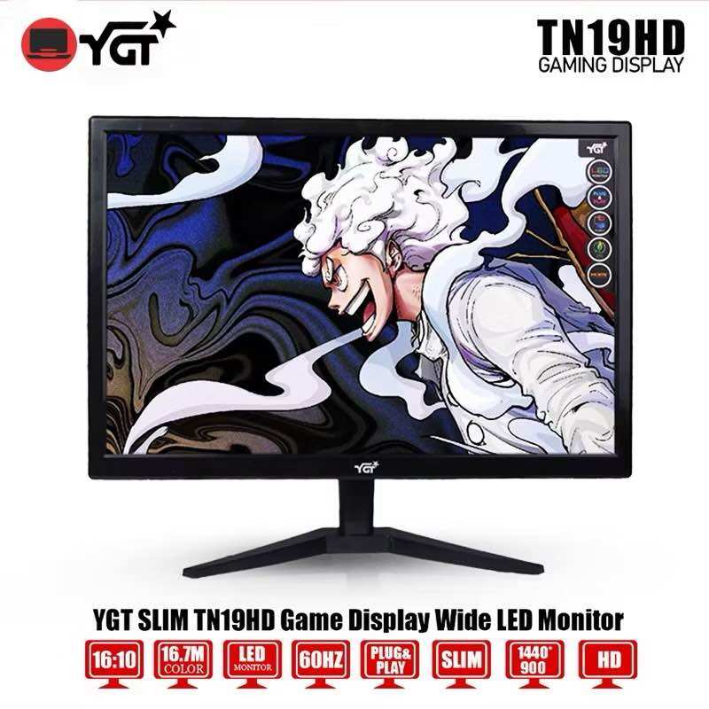 YGT Monitor Wide 19Inch Monitor 19” Brand New LED Gaming Monitors Slim ...