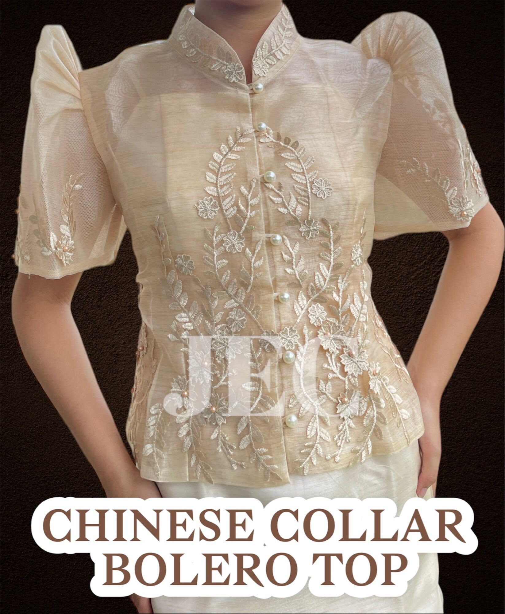 Bolero Chinese Collar Filipiniana Top/ Modern Filipiniana Top | Lazada PH