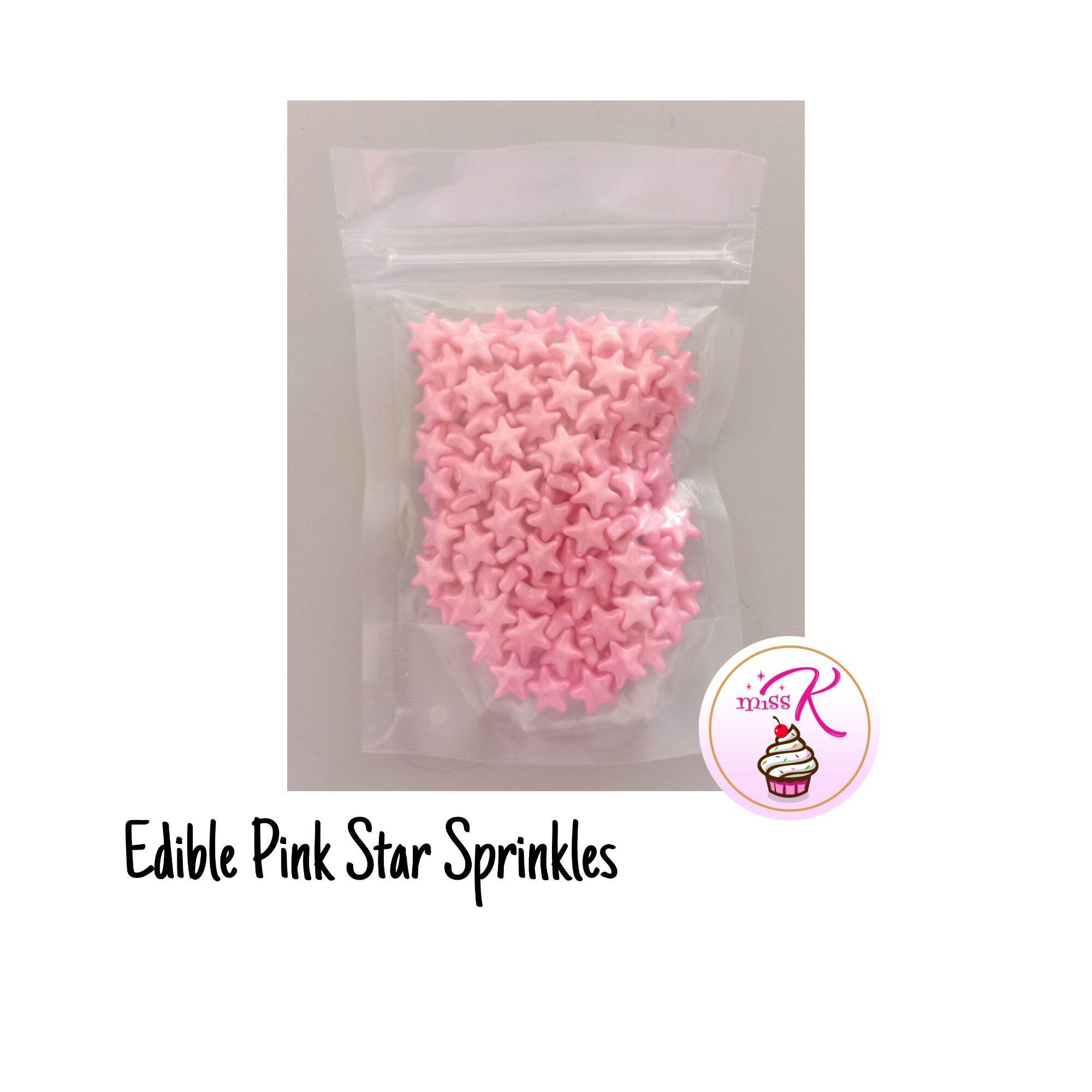Edible Pink Star Sprinkles | Candies | Cupcake Toppers | 50 grams ...