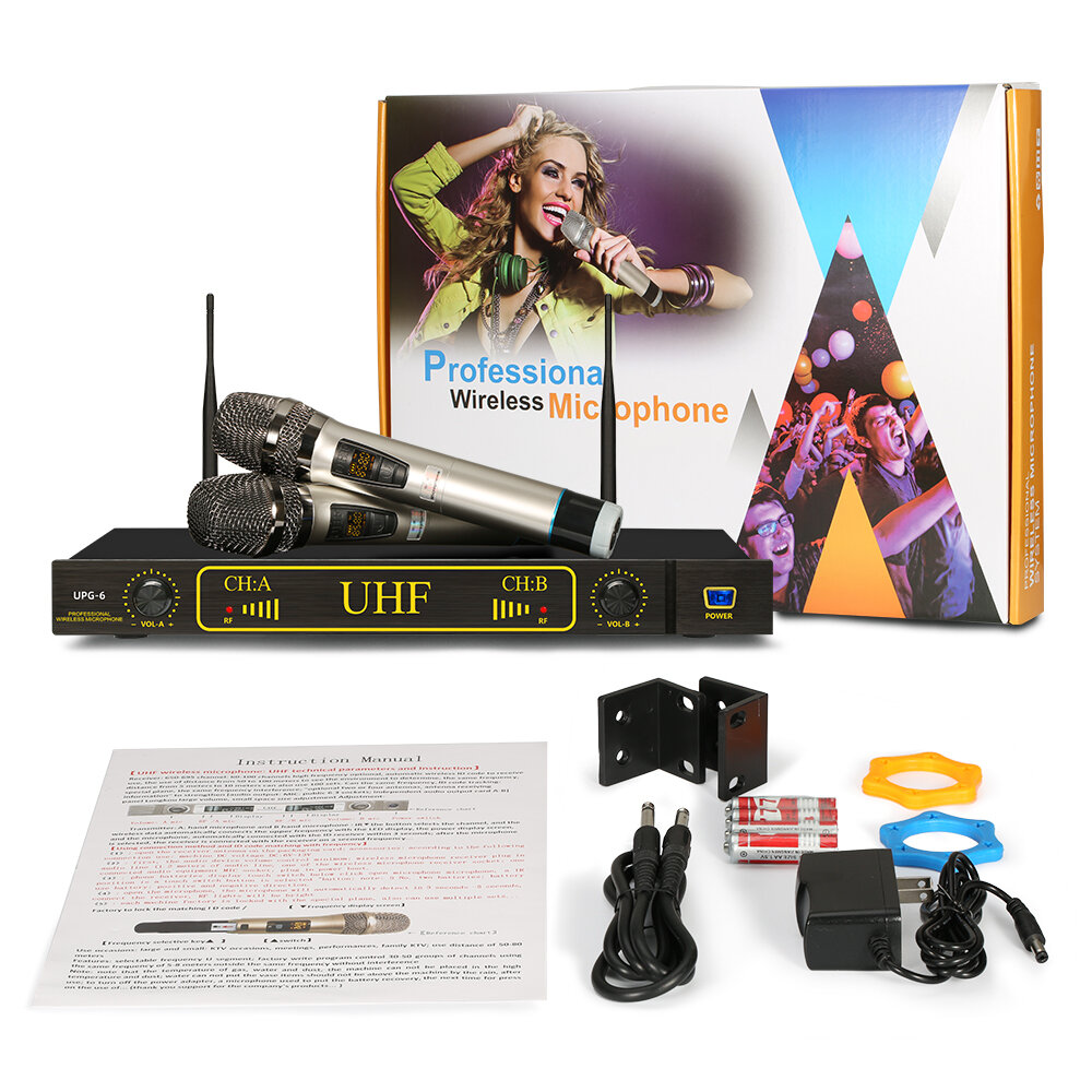 UPG-6 wireless microphone original 2 handheld UHF FM 800MHZ bagong alon ...