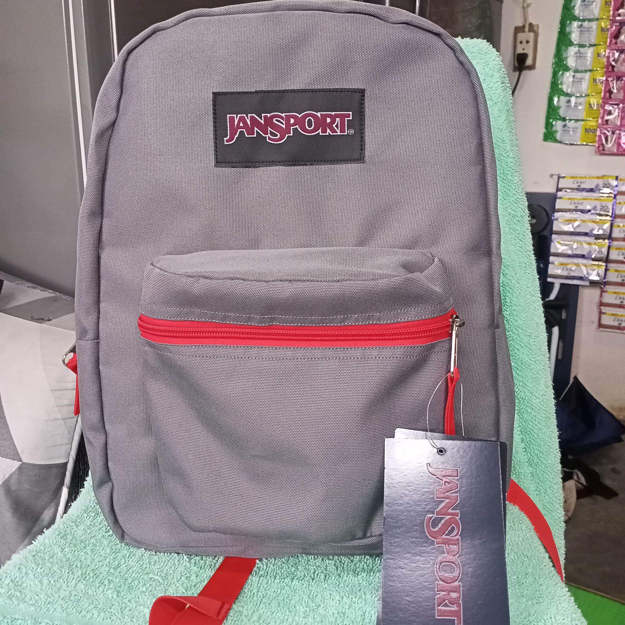 Backpack JanSport Gray-Red combination S-M-L-XL Unisex | Lazada PH