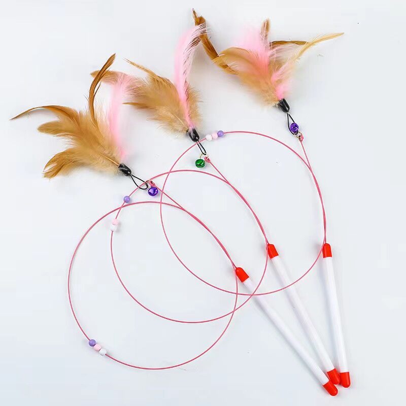 Cat Stick Cat Toys Stick Feather Steel Wire With Small Bell ,Pet Toys ...