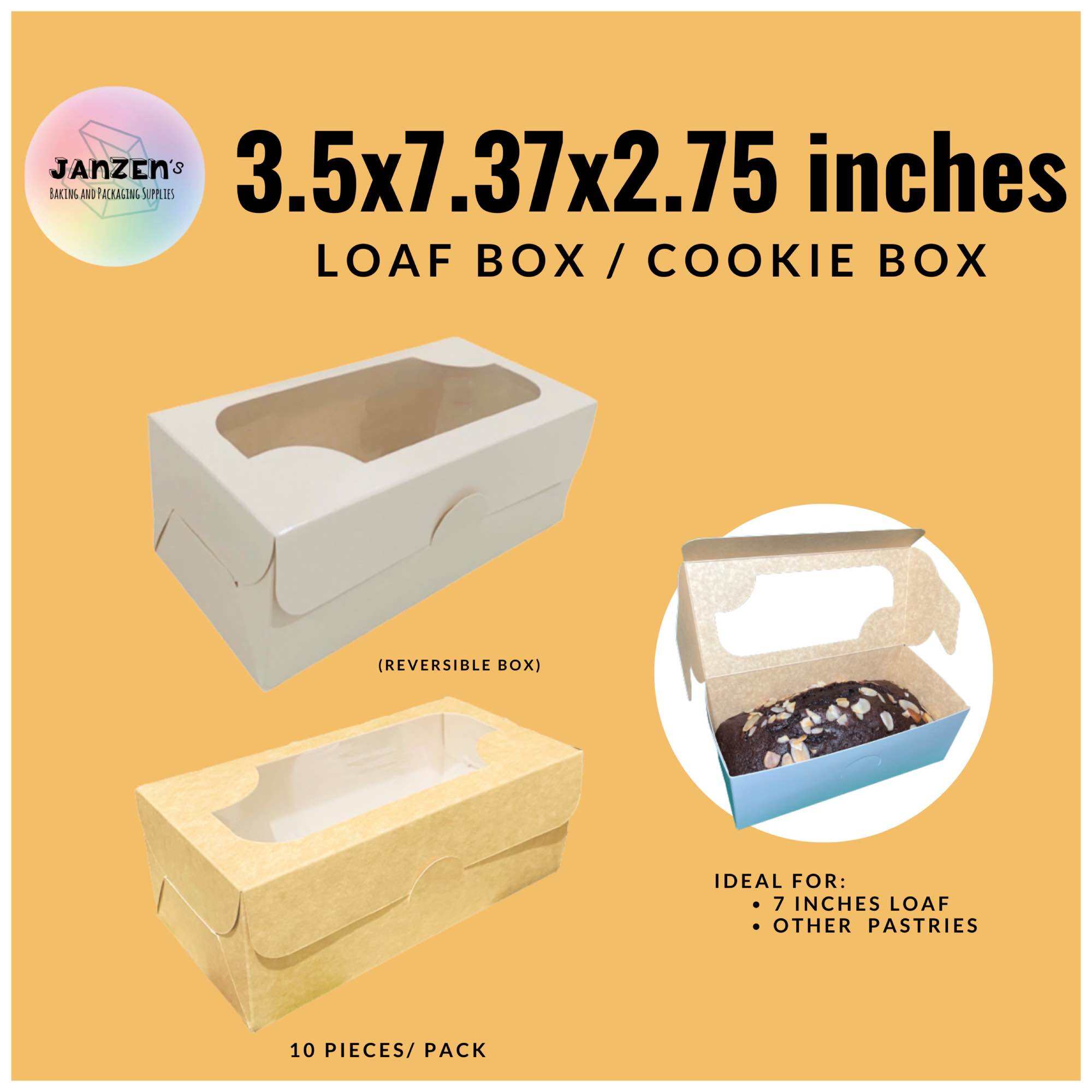 10 pcs 3.5x7.37x2.75 inches Loaf/Fruit cake box | Lazada PH