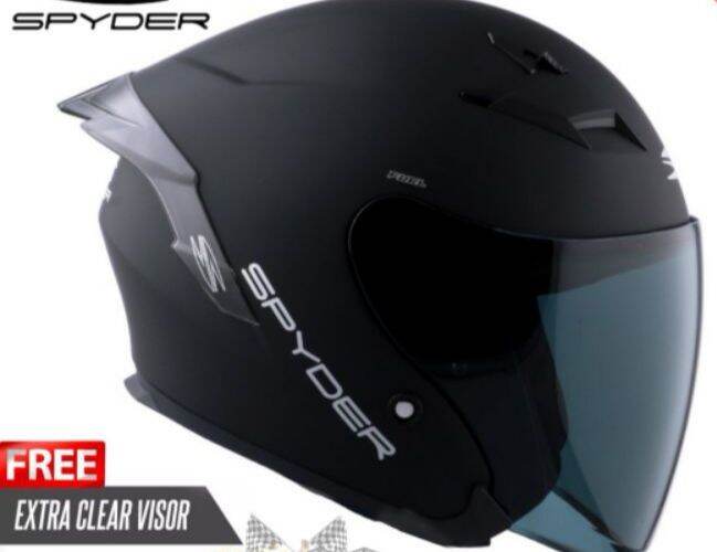 SPYDER Fuel PD Halfface Dual Visor Helmet w/Free Extra Clear Visor ...
