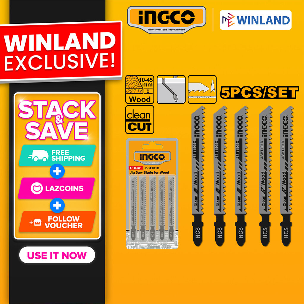 Ingco by Winland Jigsaw Blade CLEAN CUT for WOOD 5PCS/SET JBT101D Jig ...