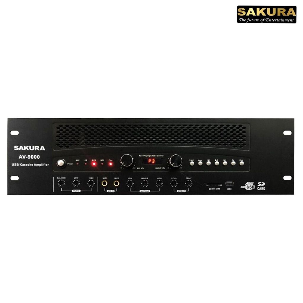 Sakura AV-9000 USB Karaoke Amplifier ( 1800 Watts x 2 ) | Lazada PH
