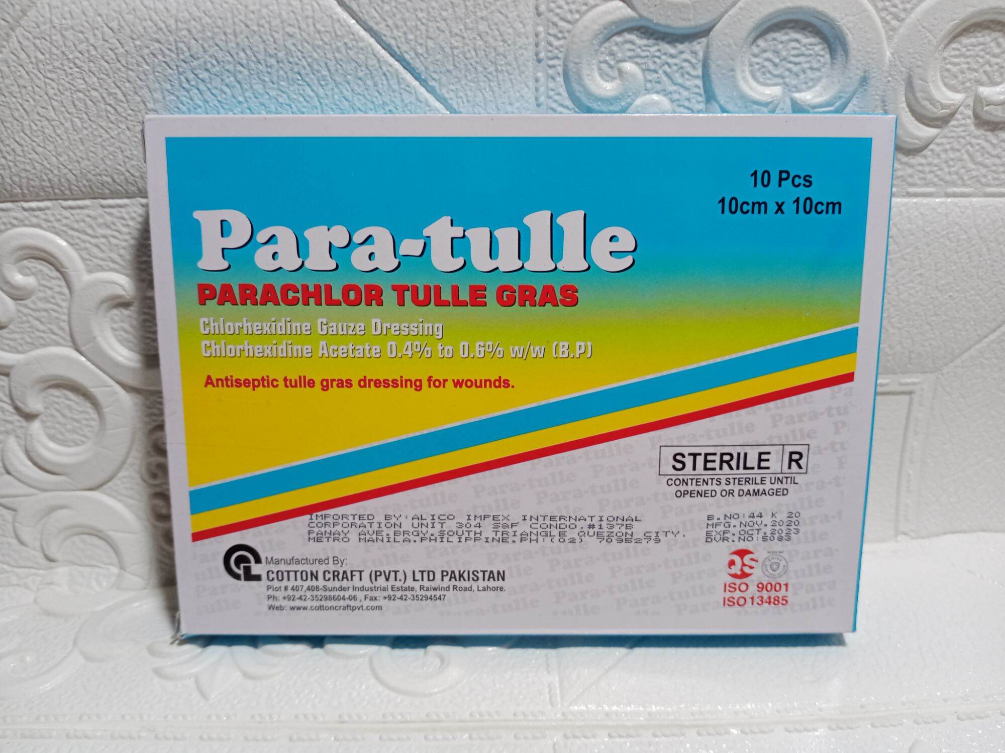 Para-tulle Chlorhexidine Gauze Dressing 10cmx10cm 10pcs | Lazada PH