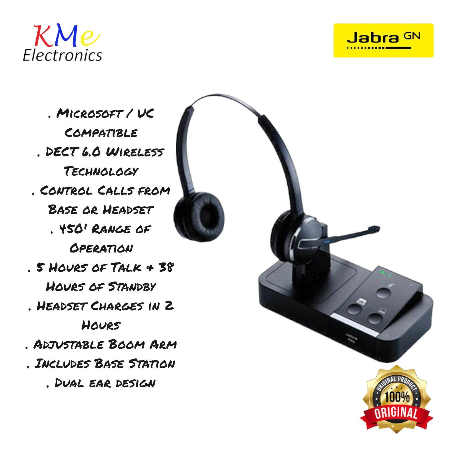 Original Jabra Pro 9450 Professional Wireless UC Headset - With Noise ...