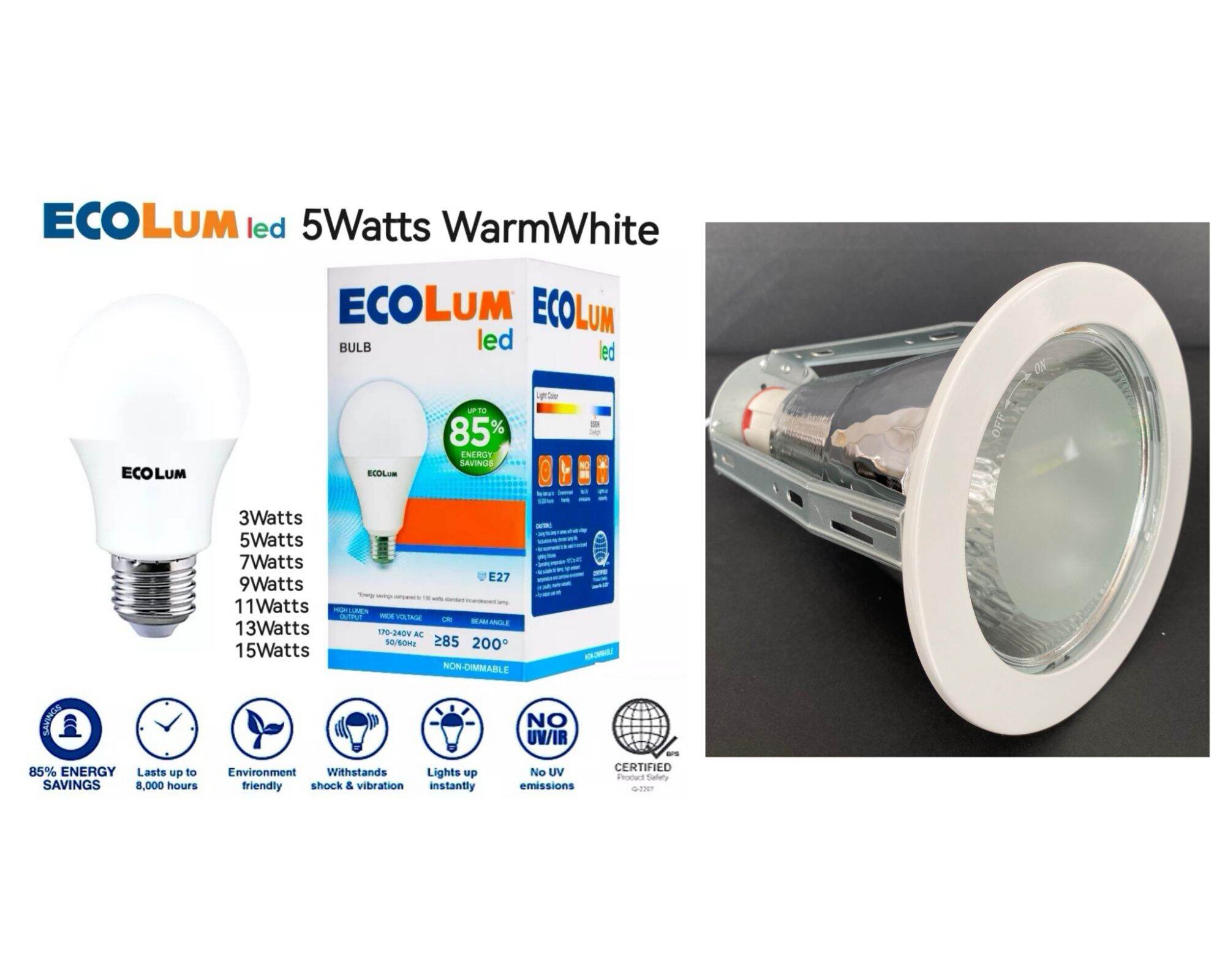 Pinlight E27 w/ Flat Glass Cover Size'4 | Lazada PH