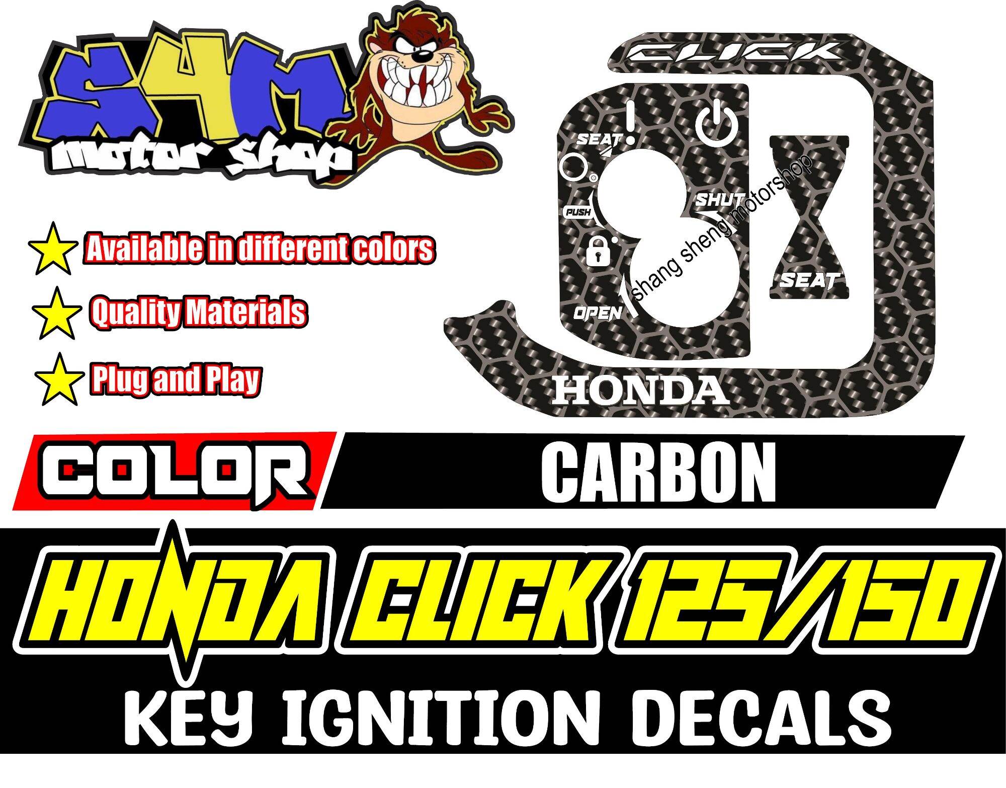 Honda Click V2 and V3 Key ignition Honeycomb design sticker | Lazada PH