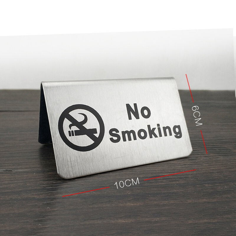 Stainless Steel Non-Smoking Sign No Smoking No Smoking Sign Table Stand ...