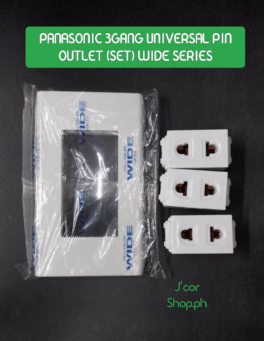 PANASONIC UNIVERSAL OUTLET WITH PLATE 3 GANG WIDE SERIES (set) | Lazada PH