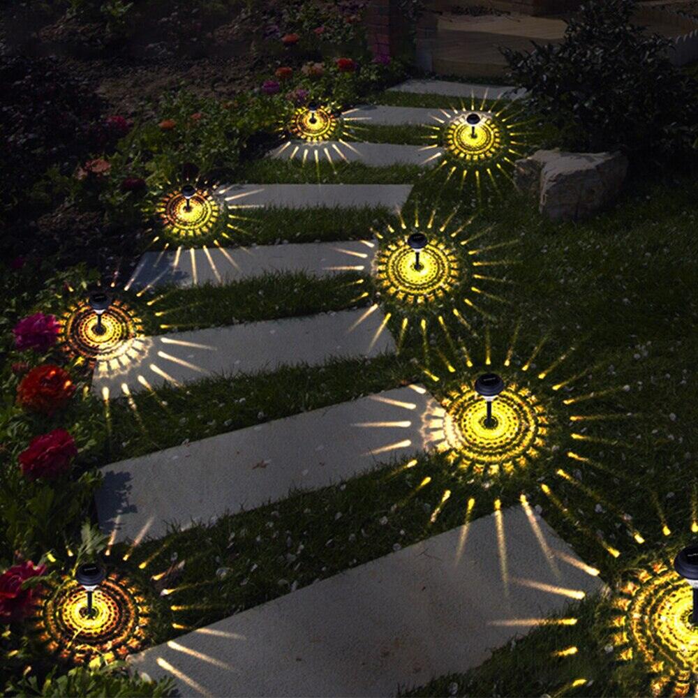 Solar Led Lawn Lamp Outdoor Waterproof RGB Warm Double Light Source ...