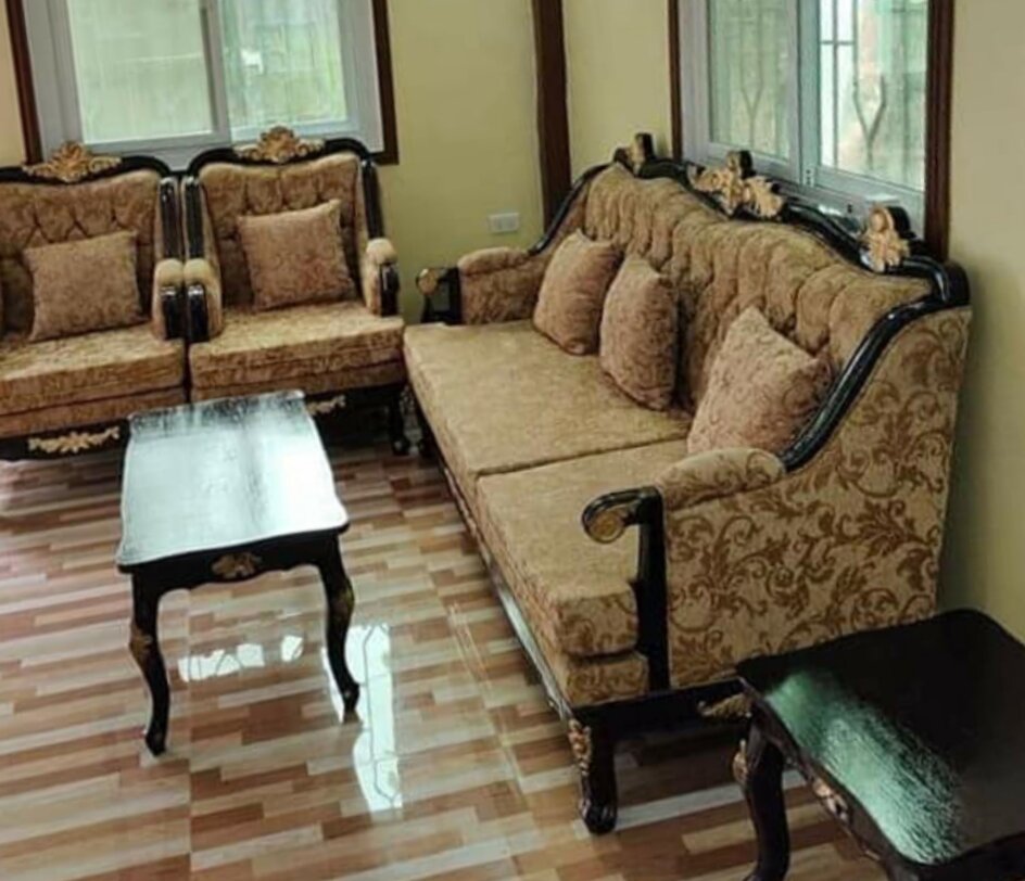 elegant sala set, half set, with glass center table, made in gmelina ...