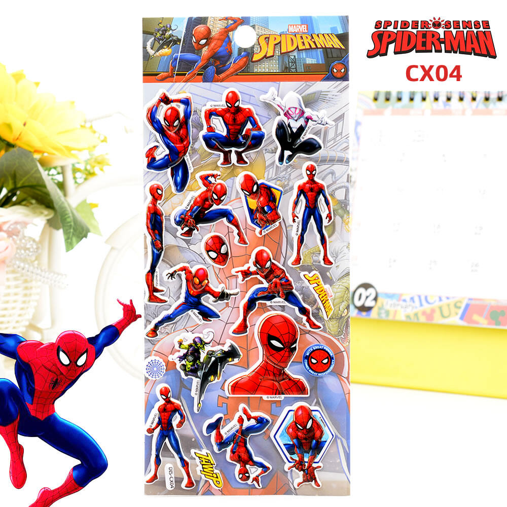Spider-Man Stickers Marvel Hero Cartoon Character Three-Dimensional ...