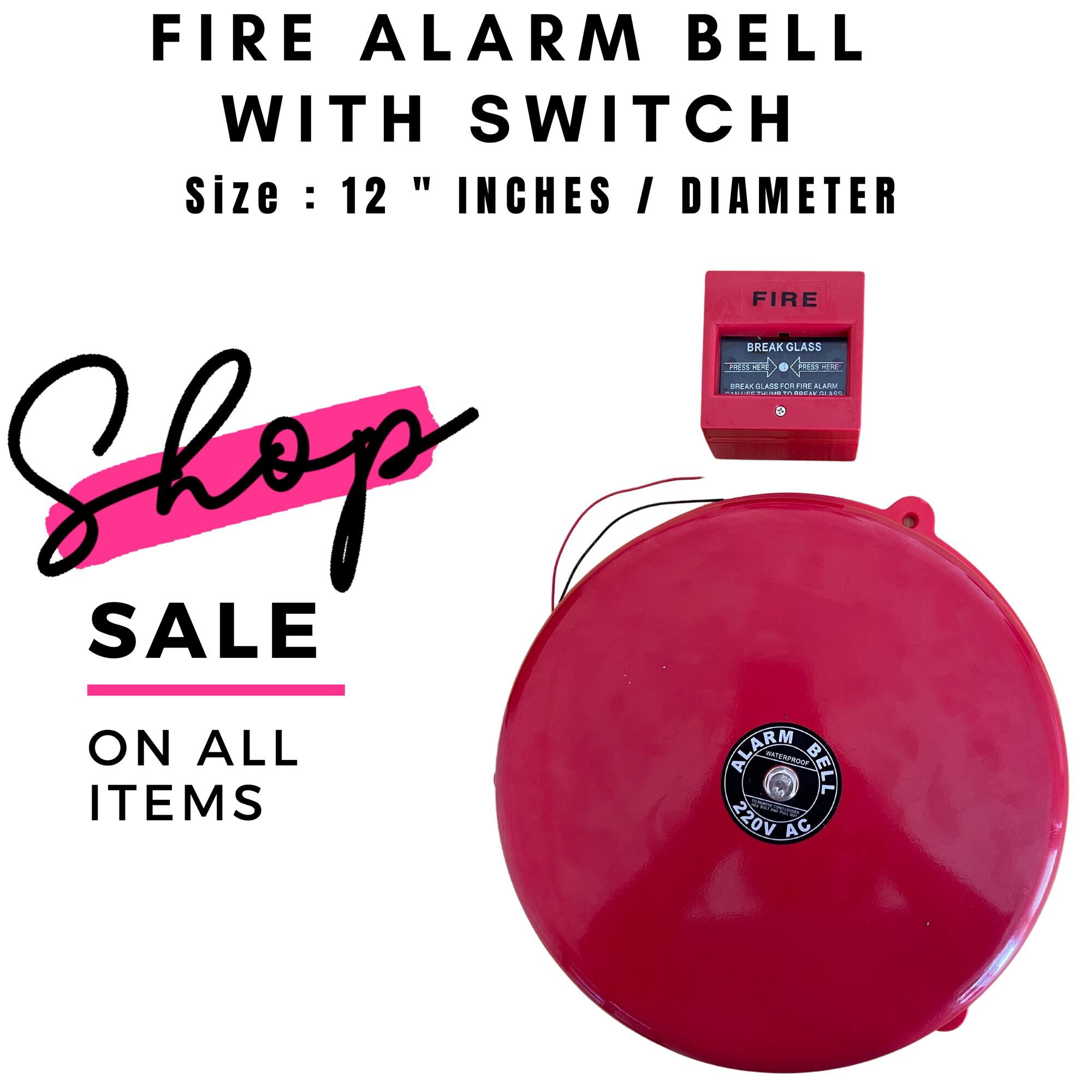 Fire Alarm Bell with Manual Call Point Switch- 12 INCHES | Lazada PH